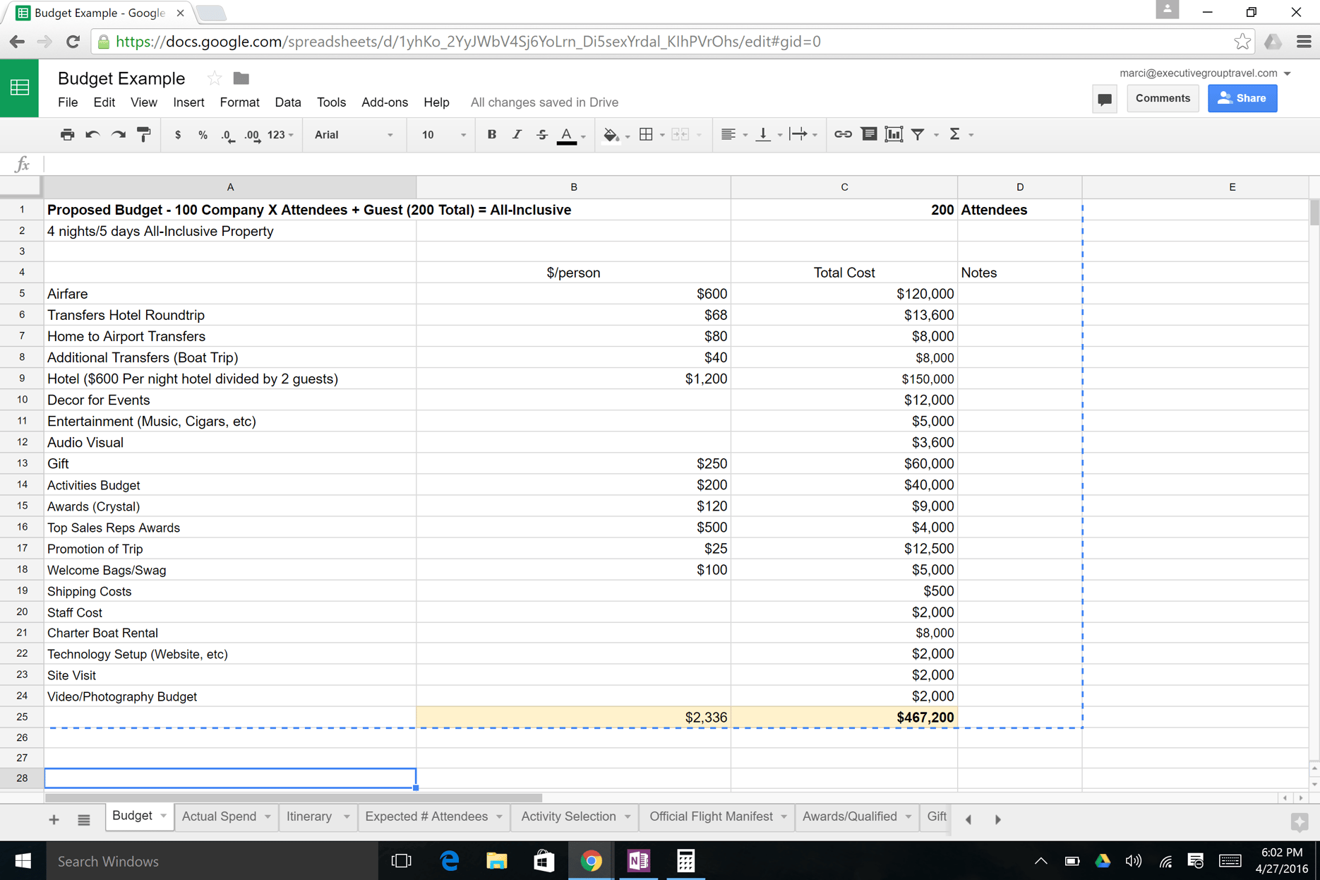 Budgeting - Benefits of Google Sheets